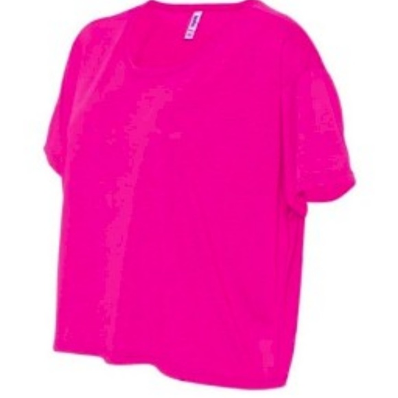 Bella Canvas | Tops | Hot Pink Short Sleeve Crop Boxy Tee Size Lxl Nwt ...